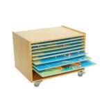 Cabinet for Puzzle Maps Stand with Wheels (Beechwood) - JNC Montessori ...
